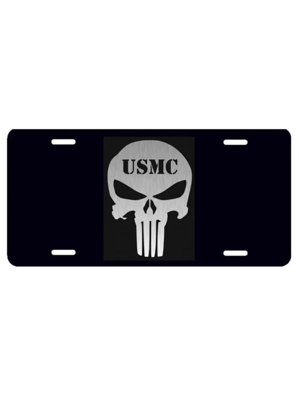 Accents | Smc Marine Punisher Skull On Metal Aluminum License Plate Tag ...